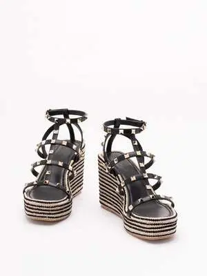 Valentino Garavani Rockstud Torchon Wedge Espadrilles - Multicolor