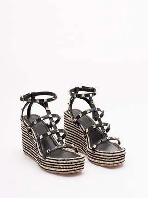 Valentino Garavani Rockstud Torchon Wedge Espadrilles - Multicolor