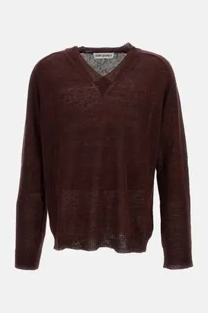 Our Legacy V-neck Linen-blend Sweater