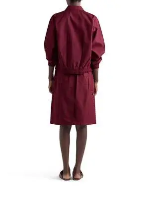 Prada Cotton Poplin Midi Skirt With Drawstring Waist - Multicolor