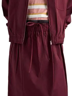 Prada Cotton Poplin Midi Skirt With Drawstring Waist - Multicolor