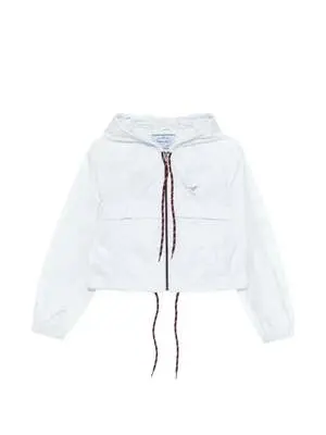 Cropped Drawstring Hood Jackets