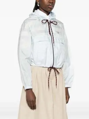 Prada Re-nylon Cropped Jacket With Drawstring Hood - Multicolor