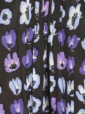 Prada Viscose Floral Print V-neck Sleeveless Maxi Dress