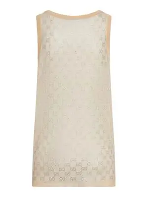 Gucci Silk Jacquard Knit Sleeveless Top