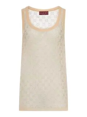 Gucci GUCCI Silk Jacquard Knit Sleeveless Top Multicolor