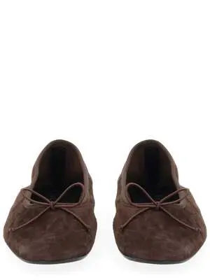 AeydĒ Ballerina Tiby Suede Flats - Brown