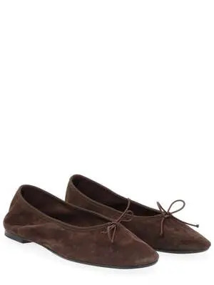 AeydĒ Ballerina Tiby Suede Flats - Brown