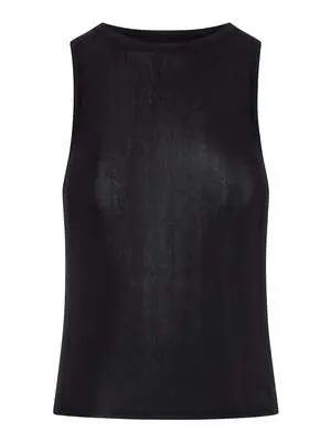 Saint Laurent Ribbed Knit Sleeveless Top