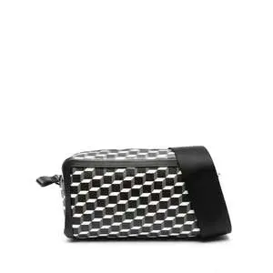Pierre Hardy Geometric Print Calf Leather Shoulder Bag
