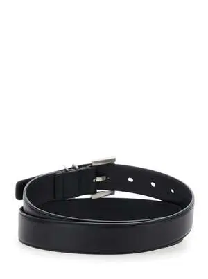 Saint Laurent Cassandre Plate Belt - Black