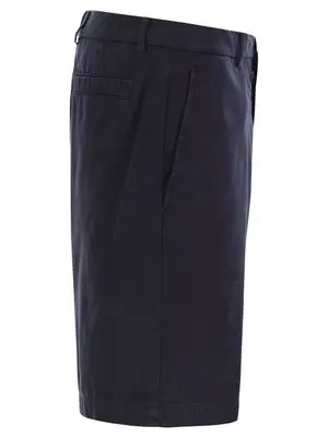 Brunello Cucinelli Cotton Gabardine Bermuda Shorts - Blue