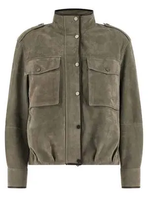 Brunello Cucinelli Couture Suede Jacket - Gray