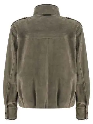 Brunello Cucinelli Couture Suede Jacket - Gray