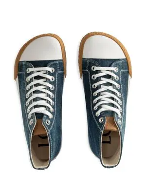 Loewe High Top Denim Sneakers - Multicolor