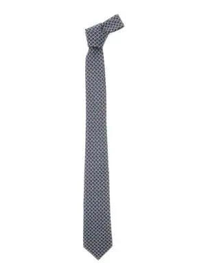GUCCI GUCCI Silk Neck Tie With Horsebit Print