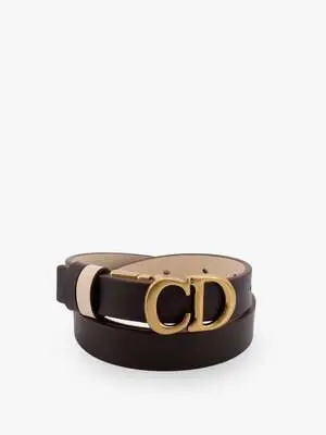 Dior Leather Saddle Belt With Cd Buckle - Multicolor