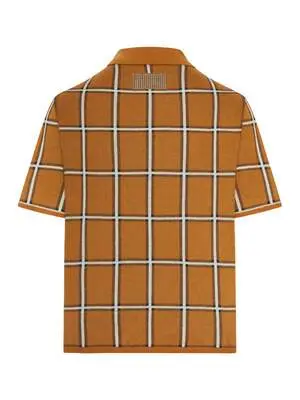 Guest In Residence Linen And Silk Blend Polo Shirt With Check Pattern - Multicolor
