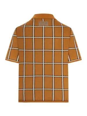 Guest In Residence Linen And Silk Blend Polo Shirt With Check Pattern
