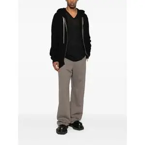 Rick Owens Ribbed Knit Zip-up Hooded Cardigan