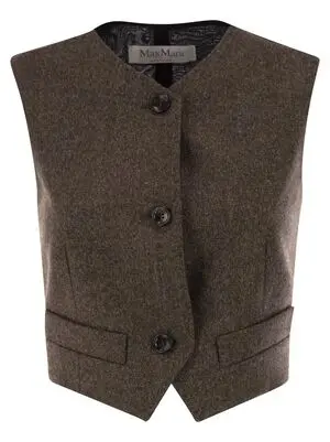 Max Mara Wool Felt Waistcoat - Brown