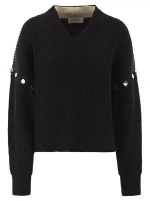 Sportmax Oversized Jumper With Detachable Sleeves - Black