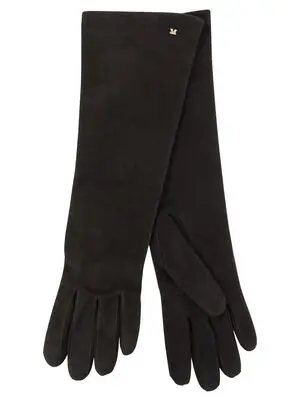 Max Mara Afideesuede Long Suede Nappa Gloves - Black