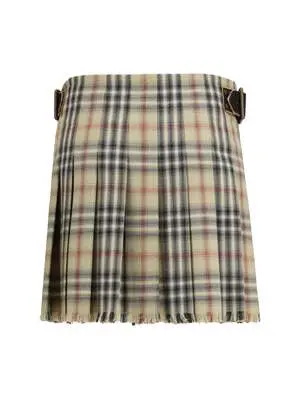 Burberry Check Wool Mini Skirt - Multicolor