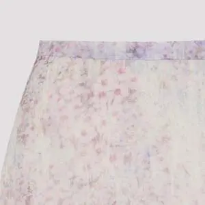 Alberta Ferretti Printed Silk Organza Midi Skirt
