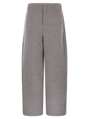 Max Mara Ebrien Double Wool And Cotton Trousers