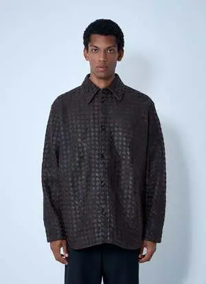 Bottega Veneta Intrecciato Leather And Suede Shirt