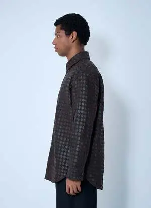 Bottega Veneta Intrecciato Leather And Suede Shirt