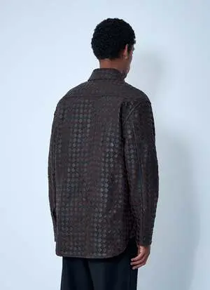 Bottega Veneta Intrecciato Leather And Suede Shirt