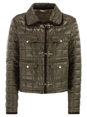 FAY Technical Checkered Fabric Jacket With Hook Fastening - Multicolor