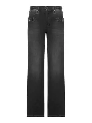 Gucci Cotton Denim Trousers With Horsebit Detail