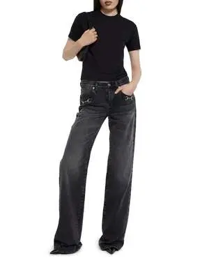 Gucci Cotton Denim Trousers With Horsebit Detail