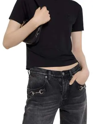 Gucci Cotton Denim Trousers With Horsebit Detail
