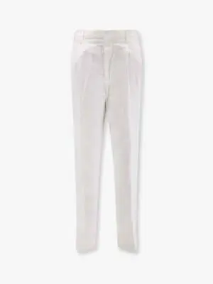 Brunello Cucinelli Linen And Cotton Trousers - Multicolor