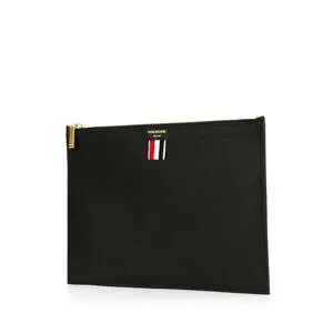 Thom Browne Leather Zip Clutch Bag