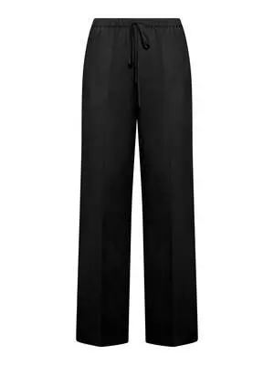 TOTEME Wide-leg Linen Blend Trousers - Black