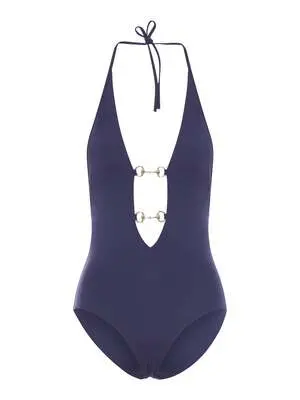 Gucci One-piece Swimsuit With Decorative Metal Clamps - Multicolor