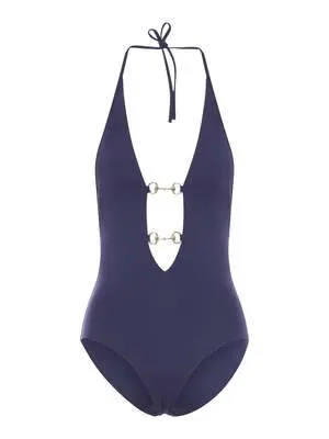 Gucci One-piece Swimsuit With Decorative Metal Clamps - Multicolor