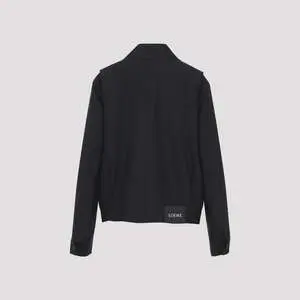 Loewe Belted Jacket In Wool And Silk