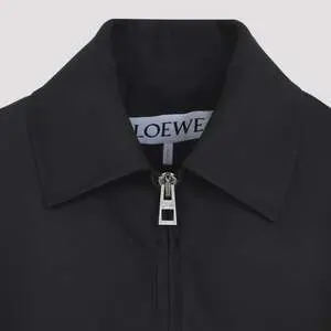 Loewe Belted Jacket In Wool And Silk - Black