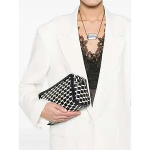 Pierre Hardy Geometric Print Leather Shoulder Bag