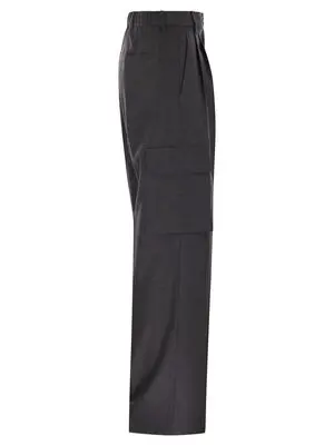 Herno Wool And Viscose Blend Cargo Trousers