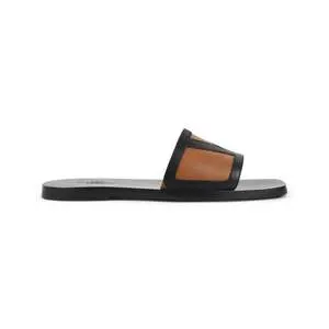 Valentino Garavani Vlogo Leather Flat Sandals