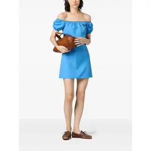 Miu Miu Cotton Short Sleeve Zip Front Dress