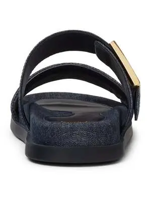 Fendi Double Strap Slide Sandals With Ff Baguette Buckle