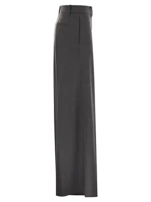 Herno Trousers In Melange Yarn-dyed Flannel - Multicolor